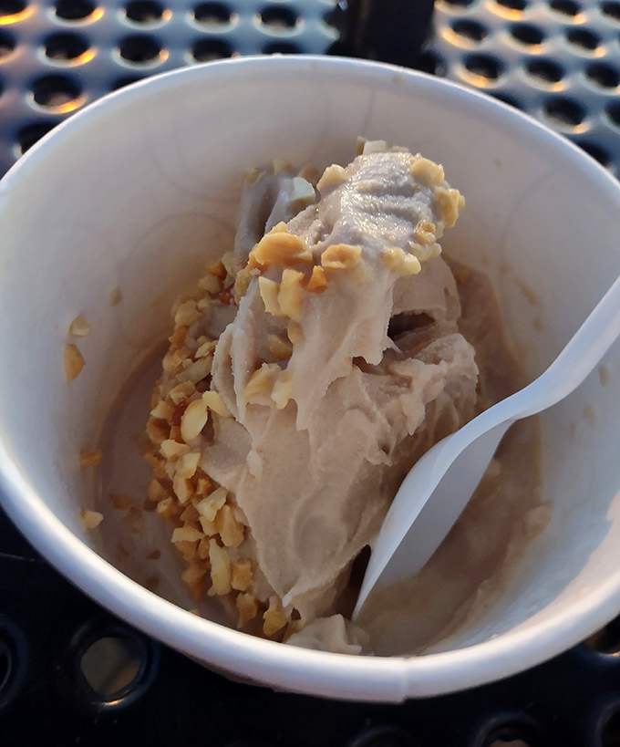 Vanilla ice cream studded with nuts&mdash;proof that sometimes the simplest pleasures deliver the most profound satisfaction. Spoon required, sharing optional.