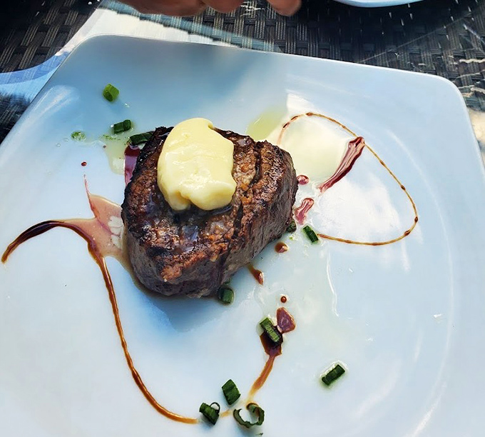 Perfectly seared beef topped with compound butter that melts like your resolve to eat healthy this week.