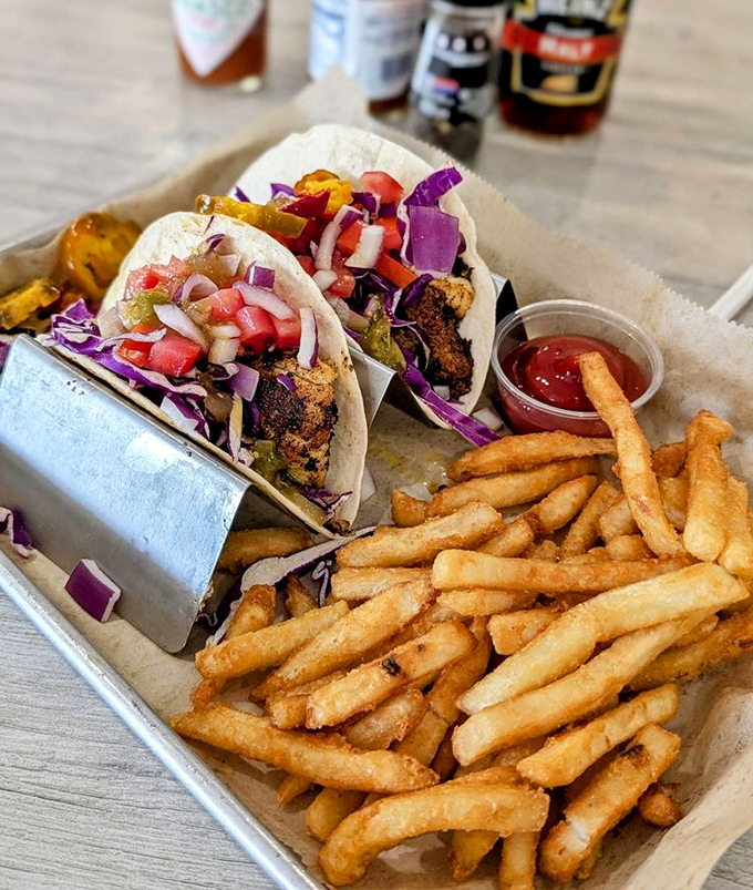 
Fish tacos that bring the beach to your table &ndash; blackened fish, vibrant slaw, and fresh pico create the perfect handheld vacation.