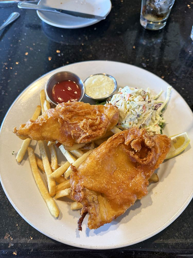 Golden, crispy, and utterly irresistible&mdash;this fish and chips plate makes you wonder if you've ever truly experienced the dish before this moment.