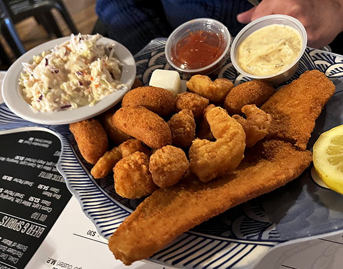 The Fisherman's Platter doesn't just feed you&mdash;it tells stories of dawn trawlers and generations of Delaware fishing tradition.