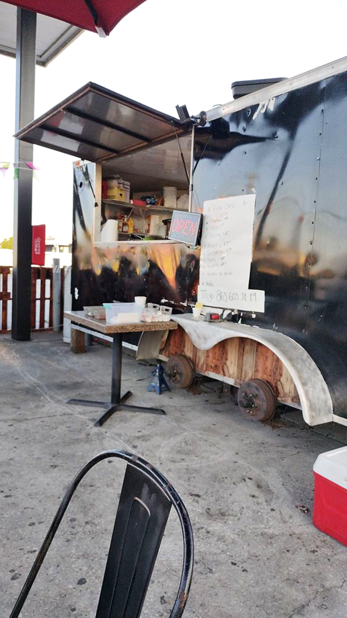 Rustic roadside refreshments with character. This food trailer doesn't need fancy frills to serve up satisfying movie night treats.