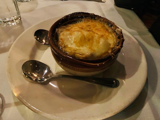 French onion soup so rich and bubbly, it practically demands its own standing ovation.