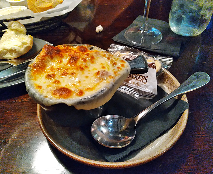French onion soup that doesn't just warm your body but your soul&mdash;that cheese pull would make Instagram influencers weep with joy.