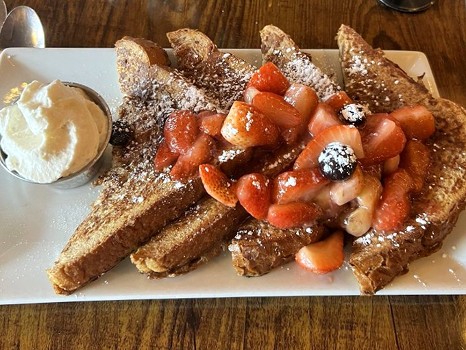 French toast that makes you question your life choices&mdash;why haven't you been eating this every day? Those berries aren't garnish; they're little jewels of morning joy.