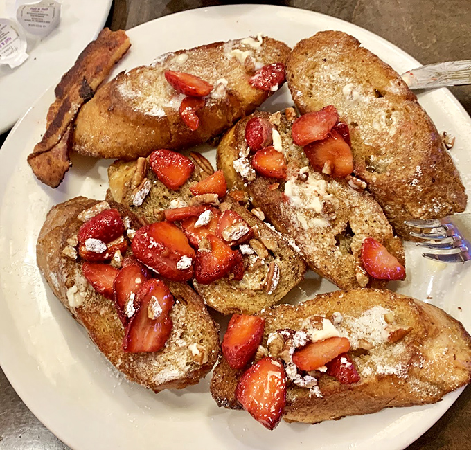 French toast that's achieved celebrity status&mdash;golden-brown, strawberry-crowned, and ready for its close-up on your Instagram feed.