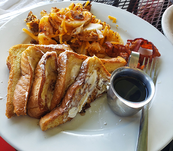 French toast that's achieved celebrity status&mdash;golden, crispy exterior giving way to a custardy center that puts ordinary bread to shame.