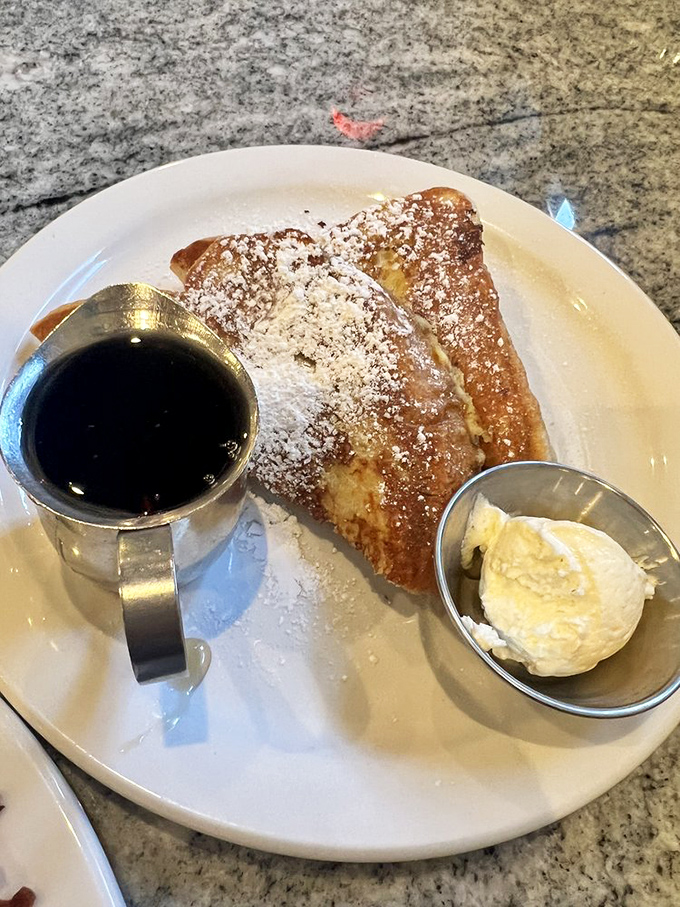 French toast so golden and perfect, it could make a Sunday morning jealous of itself.