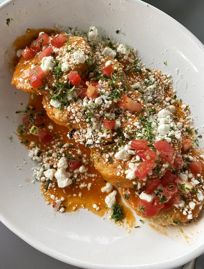 These aren't your grandmother's fried green tomatoes&mdash;unless your grandmother was a culinary genius who topped hers with feta and a sauce that dreams are made of. 