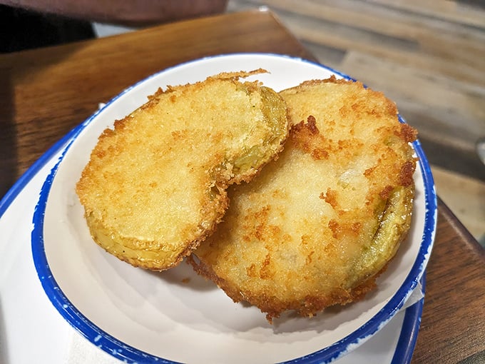 Fried green tomatoes: the South's gift to civilization. Crispy, tangy perfection that would make Fannie Flagg proud.