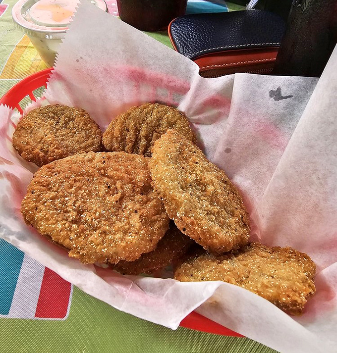 Fried green tomatoes that would make Fannie Flagg weep with joy&mdash;crispy, tangy discs of Southern comfort that vanish faster than Texas rain.