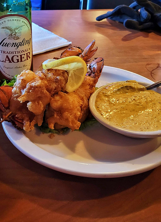 Golden fried lobster tail that proves landlocked Georgia knows a thing or two about seafood magic.