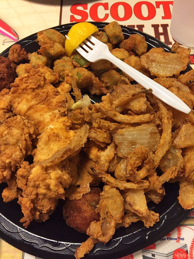 Golden-fried treasures from the deep, where each crunchy morsel tells the story of the Gulf in one delicious bite.