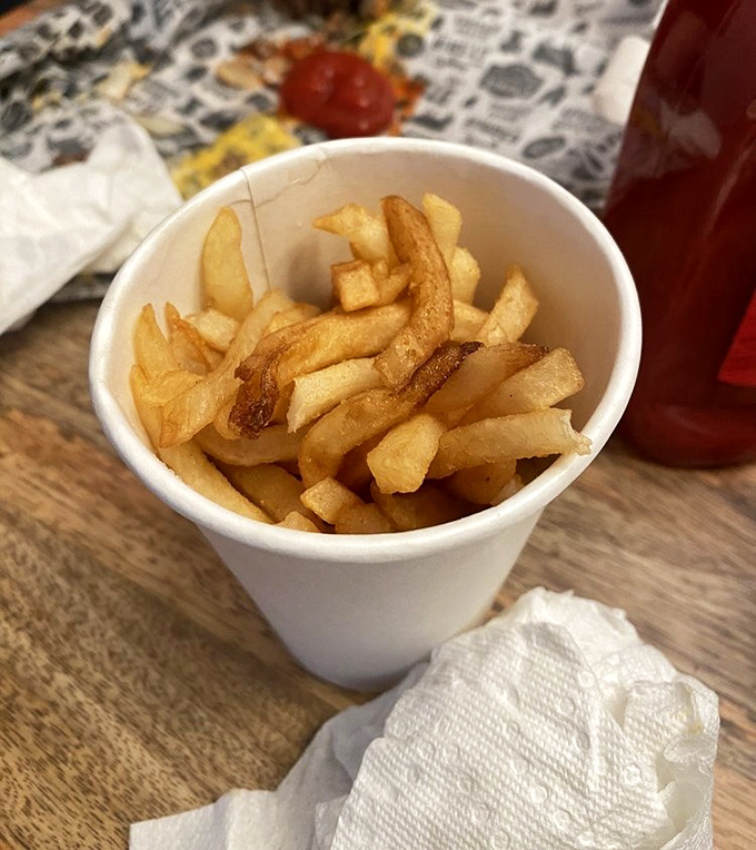 Golden, hand-cut fries that crackle with each bite. The perfect supporting actor to the cheesesteak's star performance.