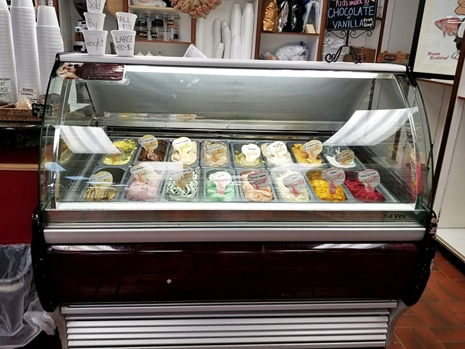 After seafood shopping, cool down with a selection from the gelato counter. Like finding an Italian vacation hiding inside a Florida fish market.