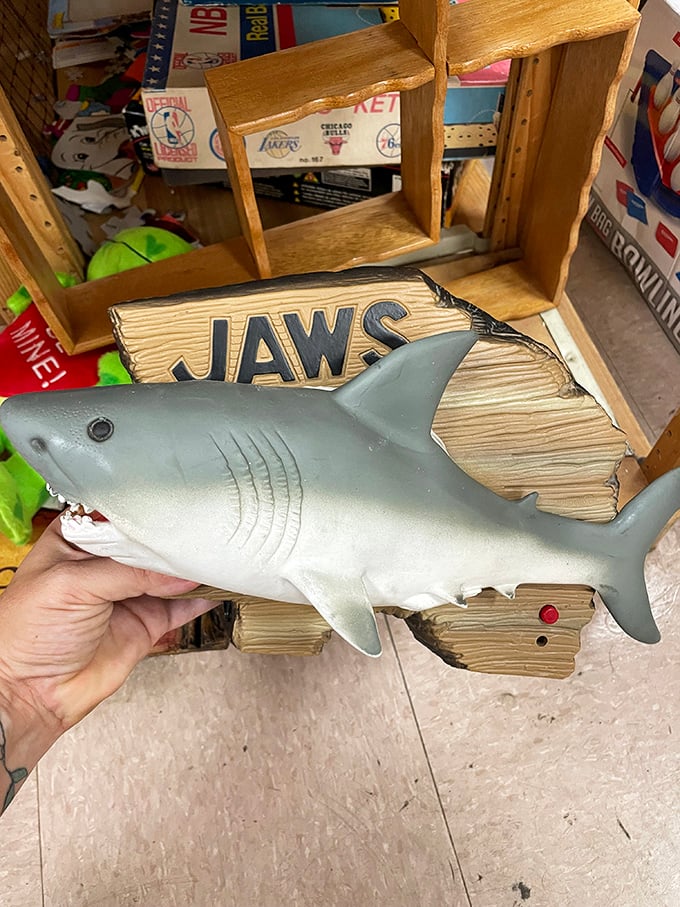 "We're gonna need a bigger shelf!" This Jaws-inspired find proves that one person's kitsch is another's conversation-starting treasure.