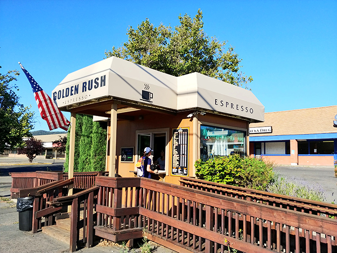 Golden Rush Espresso&mdash;where caffeine meets California history. This tiny coffee stand proves good things come in small packages, especially when they involve freshly brewed motivation.