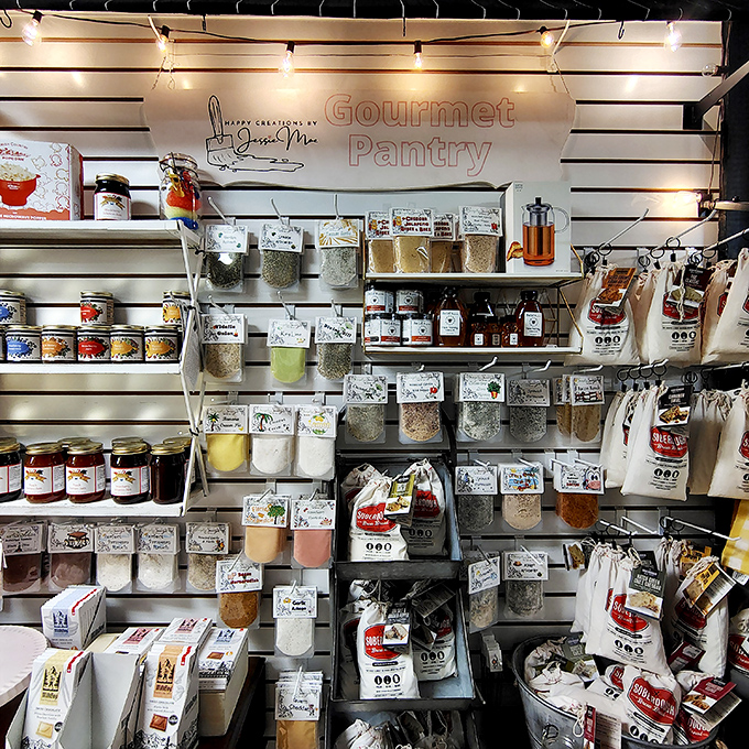 The Gourmet Pantry section proves that even seasoning can be a collectible &ndash; these jars contain flavors with history, not just spices.