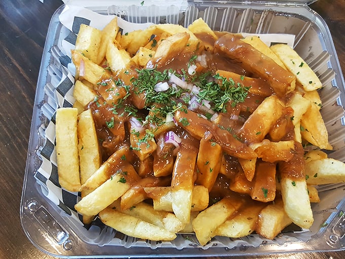 Gravy fries that would make your cardiologist wince and your taste buds sing. Worth every delicious calorie and the extra treadmill time tomorrow.