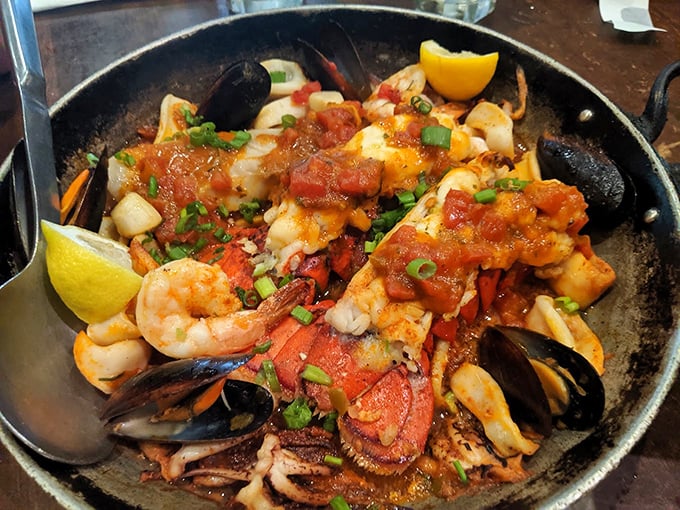 A seafood symphony in a cast iron skillet&mdash;this Greek-style paella brings together shrimp, mussels, and fish in a tomato bath that would make Poseidon himself request seconds.