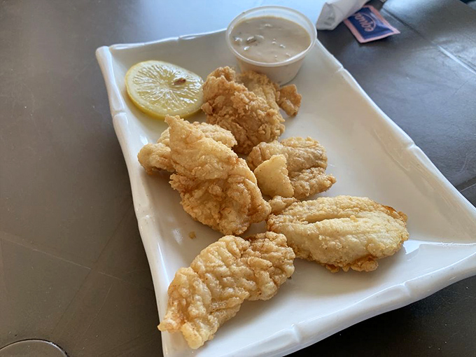 Grouper bites so perfectly golden, they deserve their own Florida commemorative coin. Simple, honest seafood that speaks volumes without saying a word.