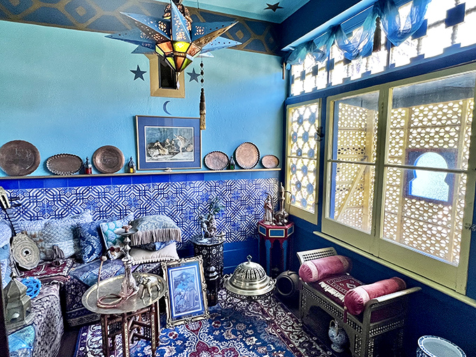 The "Blue Room" offers a feast for the eyes with its vibrant tiles and star-shaped lantern&mdash;like stepping into a Moroccan dream sequence.