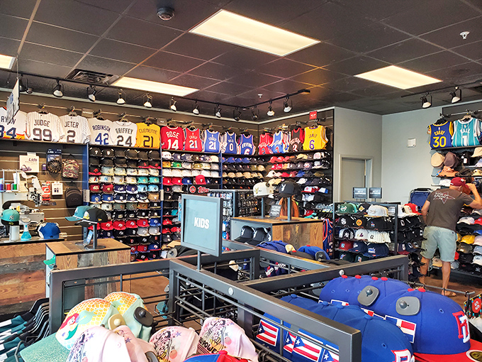 Sports fans rejoice! From Yankees to Lakers, the memorabilia and apparel selection here is like ESPN exploded into a retail wonderland of team spirit.