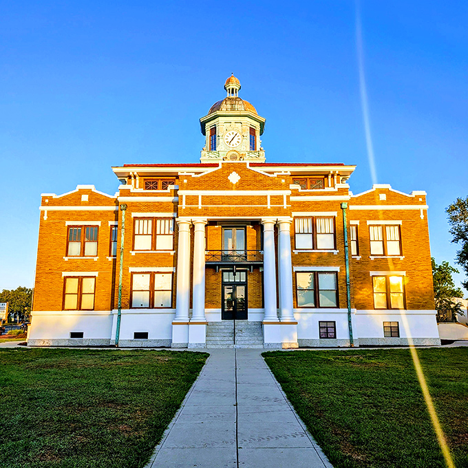 The Old Courthouse Heritage Museum glows golden in the Florida sunshine, its columns standing tall like a Southern belle at her debutante ball.