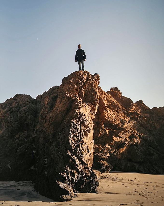 Standing triumphant atop the rocks &ndash; because sometimes you need to feel like king of the castle.