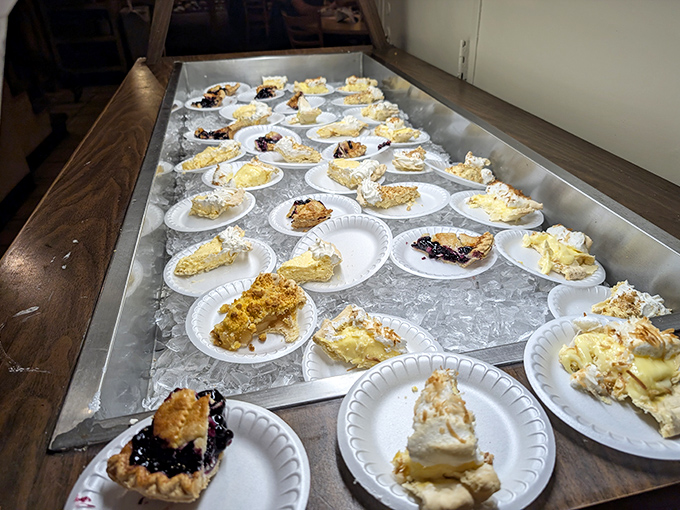 The pie display that stops conversations mid-sentence. Forget saving room for dessert—you'll make room when you see this sweet parade.