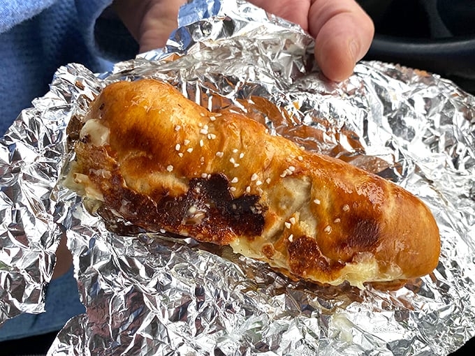 The hot dog pretzel wrap&mdash;where German tradition meets American ballpark ingenuity. Comfort food having an identity crisis in the best way.