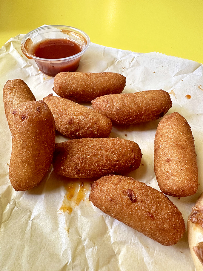 Hushpuppies: the unsung heroes of barbecue joints everywhere. Crispy outside, fluffy inside, and perfect for sopping up every last drop of sauce.