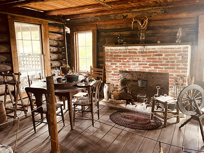 No Netflix, no Wi-Fi, just a brick fireplace, handmade furniture, and the original "open floor plan" that would make today's HGTV hosts swoon.