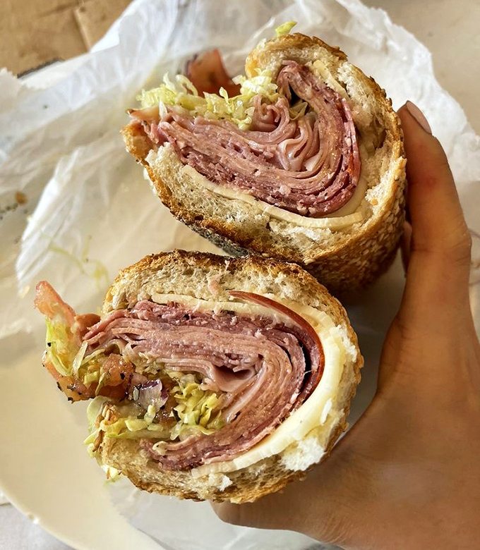 The Italian hoagie at Angelo's isn't just a sandwich&mdash;it's an architectural marvel of perfectly layered meats, cheese, and veggies on that legendary bread.