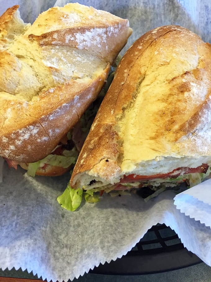 Crusty artisan bread cradles fresh ingredients in this Italian masterpiece that somehow manages to look both rustic and elegant simultaneously.