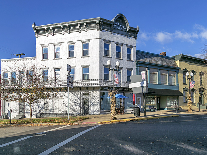 The JC Bolen Building's pristine white facade and historic detailing remind us that sometimes the most beautiful architecture isn't in big cities but in America's heartland.