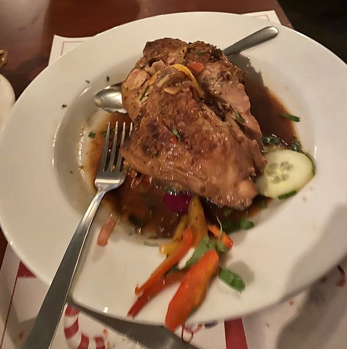 Slow-roasted meat that practically surrenders to your fork, surrounded by vibrant vegetables. Comfort food elevated to an art form without losing its soul.