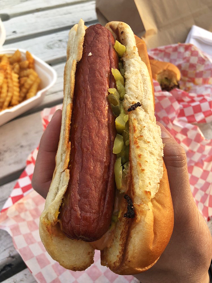 The Jersey Dog stands tall and proud, like a Broadway performer who knows they've nailed the audition. Those relish bits add perfect contrast.