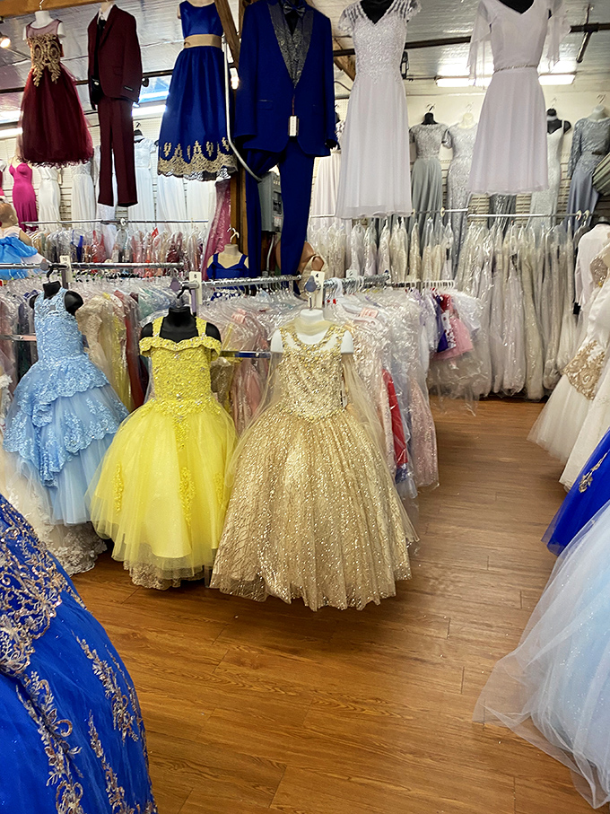 Cinderella would have a field day here! Princess dresses and formal wear that transform everyday moments into magical occasions.