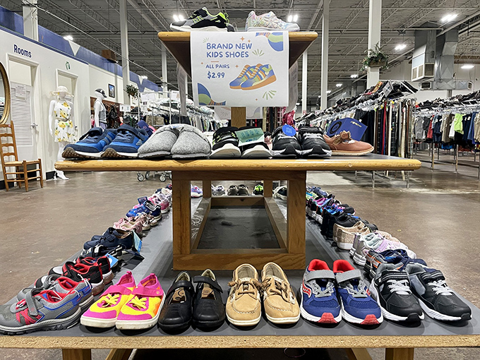 Tiny shoes, tiny prices! Brand new kids' footwear for $2.99 a pair means growing feet don't have to equal shrinking wallets.