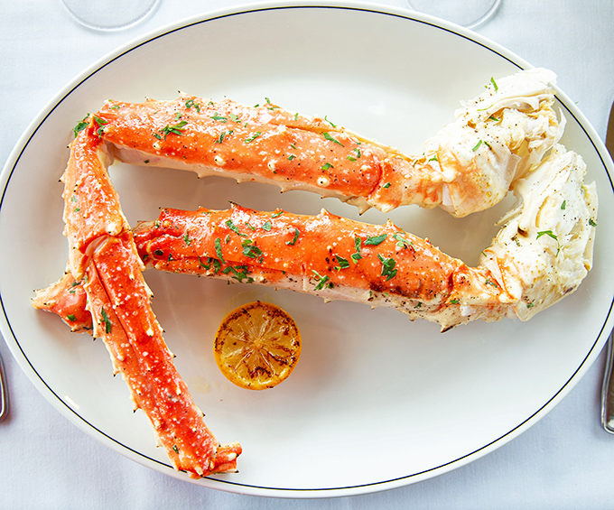 King crab legs so impressive they deserve their own royal announcement. "Your Majesty has arrived, and brought butter."
