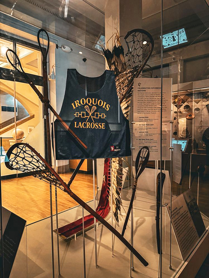 Lacrosse gear proving that sports obsession predates ESPN by several centuries, thankfully.