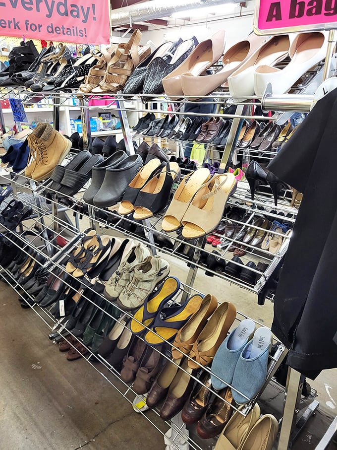 If Imelda Marcos opened a thrift store, it might look like this. Heels, flats, and boots galore&mdash;each pair with stories to tell.