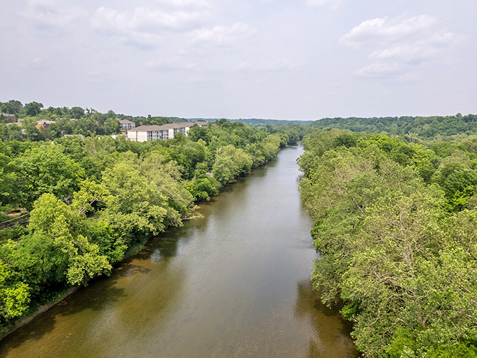 The Little Miami River flows through town like nature's own Main Street, peaceful and inviting.