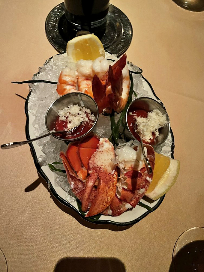 This isn't just a lobster cocktail; it's an oceanic jewelry box where each piece of shellfish outshines the last.