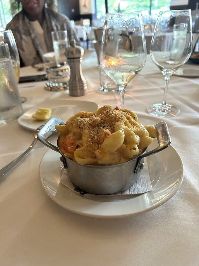 Lobster mac and cheese: where comfort food puts on its tuxedo and suddenly becomes the most sophisticated thing at the table.