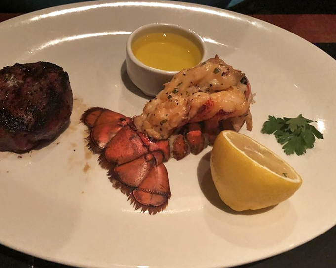 The surf-and-turf pairing that dreams are made of &ndash; a buttery lobster tail that practically begs to be dipped in that golden sauce.