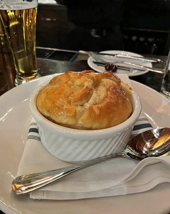 Not your average pot pie&mdash;this golden-domed creation houses a steamy treasure of lobster beneath its flaky, buttery crust.
