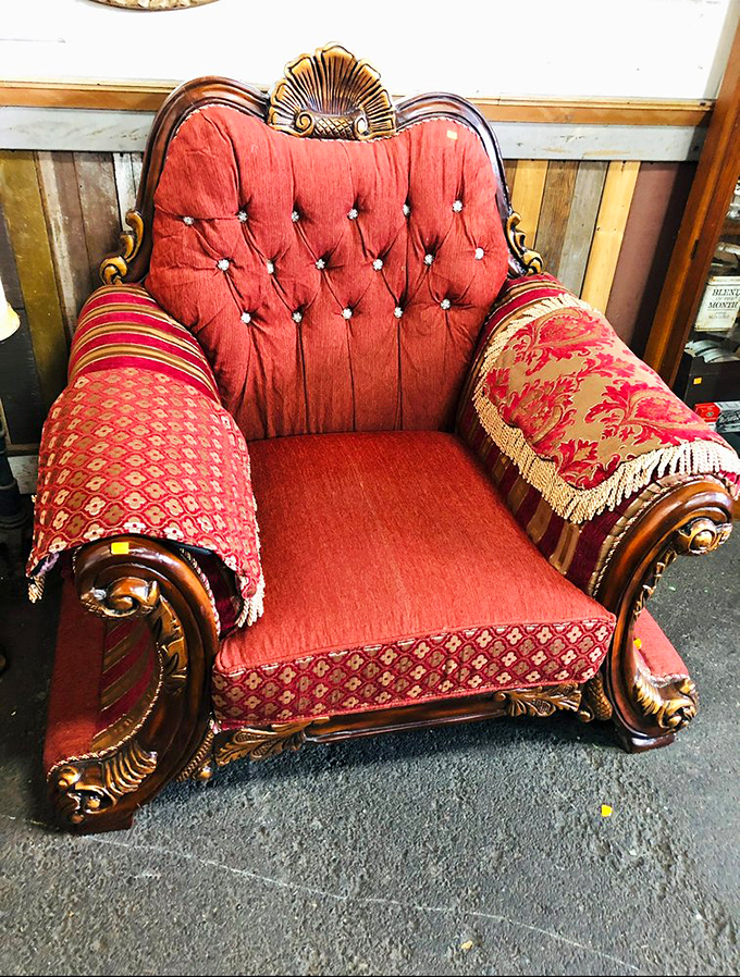 Not just a chair, but a throne! This crimson beauty demands you practice your royal wave while Netflix binging.