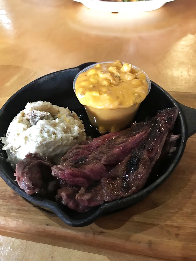 When steak, mashed potatoes, and mac & cheese share a plate, it's not a meal &ndash; it's a committee meeting of comfort foods.